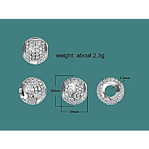 Sterling Silver Commemorative Number 1 Charm Bead fit Pandora 3mm Snake Bracelet for Women, 925 Number One Bead for Jewelry Making, Birthday Christmas Thanksgiving Day Gift Jewelry