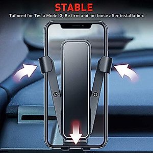 KFZMAN Car Phone Mount for Tesla Model 3 Model Y, Model 3 Phone Holder Left Dashboard with 360 Degree Adjustable Joint, Custom Fit with Tesla Model 3 Model Y