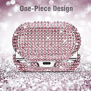 Filoto Case for Galaxy Buds Plus (2020) / Galaxy Buds (2019), Bling Crystal PC Earbuds Protective Case Cover for Women Girls Compatible with Samsung Galaxy Charging Buds + Case (Rose Pink)