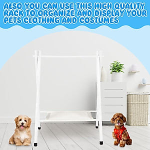 Queekay Kids Clothing Rack Kids Garment Rack for Baby Shower Pets Dolls Baby Dress up Storage Wooden Clothes Organizer with Storage Shelf Hanger Rack(White, Medium)