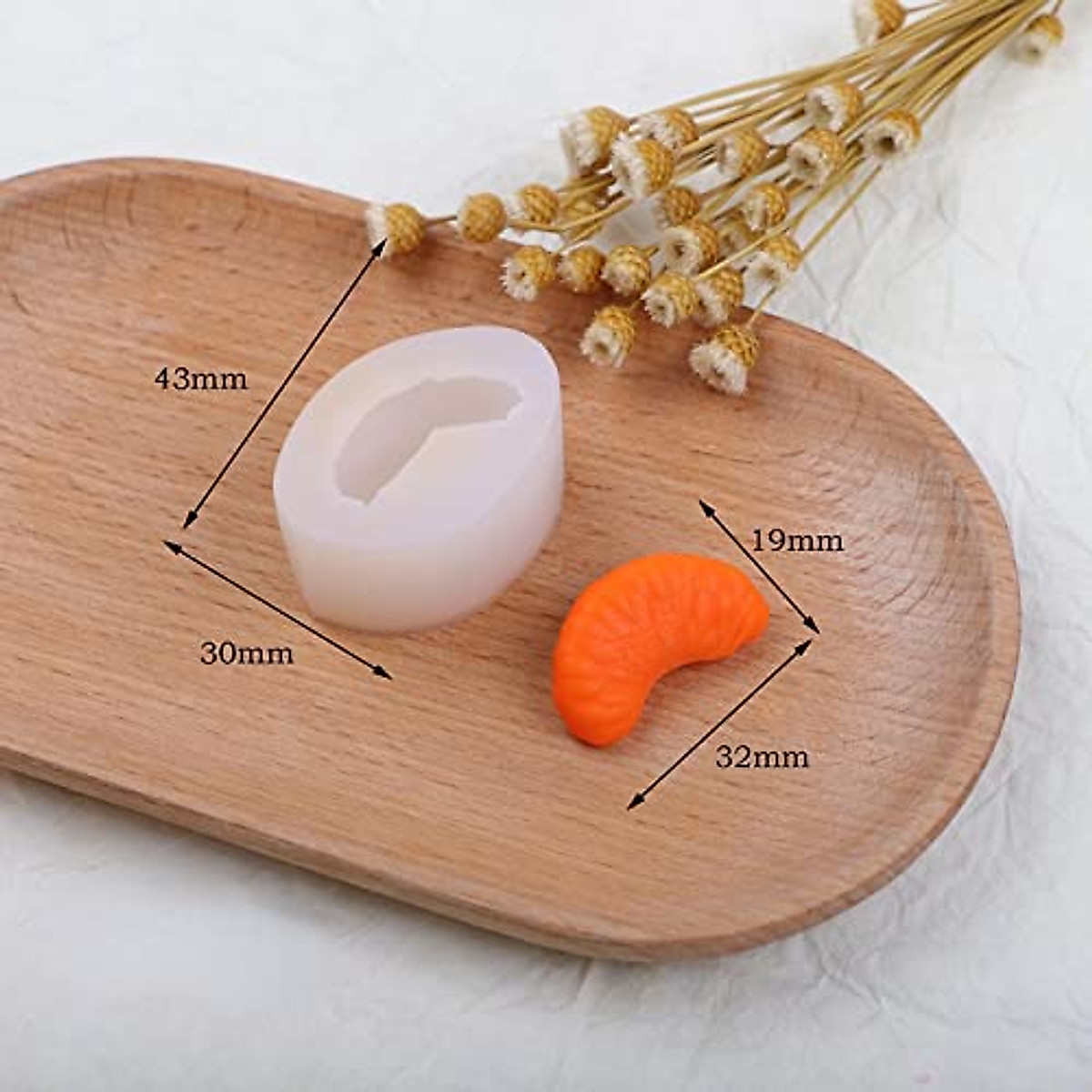HPBS Silicone Simulation Fruit Orange Mold, DIY, Model for Scented Candle Aromatherapy Gypsum Baking 橘瓣43mm*30mm