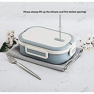 Lille Home Stainless Steel Leakproof Bento Lunch Box/Metal Food Container with Insulated Lunch Bag, BPA Free, 22 Ounces, Gray