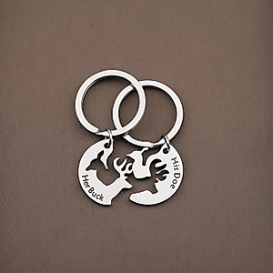 TGBJE Her Buck His Doe Keychain Set Couple Gift His and Hers Set Matching Keychains (Her Buck)