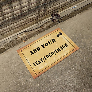 Personalized Doormat, Custom Photo Text Image Logo Non-Slip Washable Design Mat Indoor Outdoor for Bedroom Room Garden Office, Bathroom Home (27.6"x47.3")