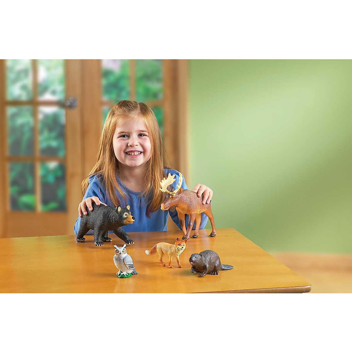 Learning Resources Jumbo Forest Animals - 5 Pieces, Ages 3+ Pretend Play Animals for Toddlers, Preschool Learning Toys, Kids Play Animal Figures, Zoo Animals