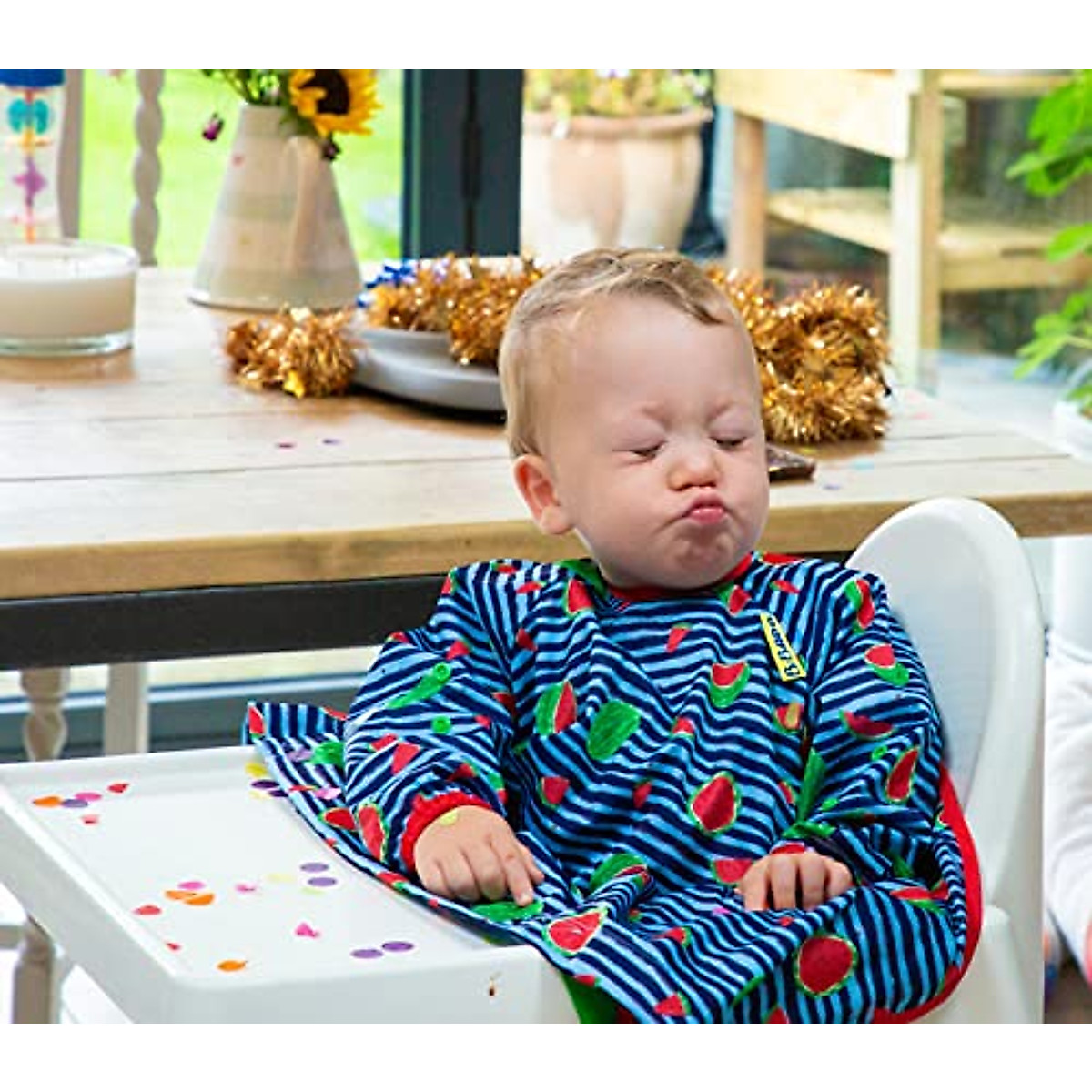 BIBaDO - Coverall Baby Feeding Bibs, Long Sleeve Bib, Easy to Clean Baby Bibs for Eating, Adjustable High Chair Catch All Sleeved Bibs, Toddler Bib