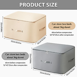 Generic Ultra Space Saving Self Compression Organizer,Clothes Compression Bag,Compression Organizer for Blankets,Moving Organizer Bags for Comforters, Clothes, Blankets (Grey，Large)