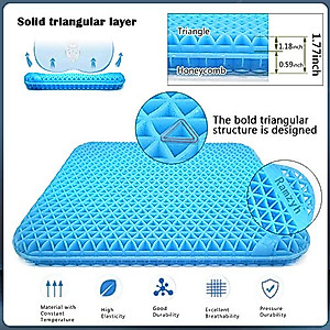Cushion Lab Patented Gel Seat Cushion, Cooling seat Cushion Thick Big Breathable Honeycomb Design, Double Layer Egg Gel Cushion for Pain Relief, Seat Cushion for The Car,Office,Wheelchair