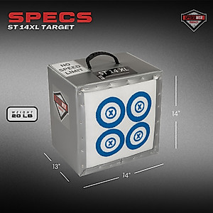 SpyderWeb ST14XL-Crossbow Archery Target for Shooting 500 FPS or More-14x14x13-Field Tip Only-No Speed Limit Stopping Power
