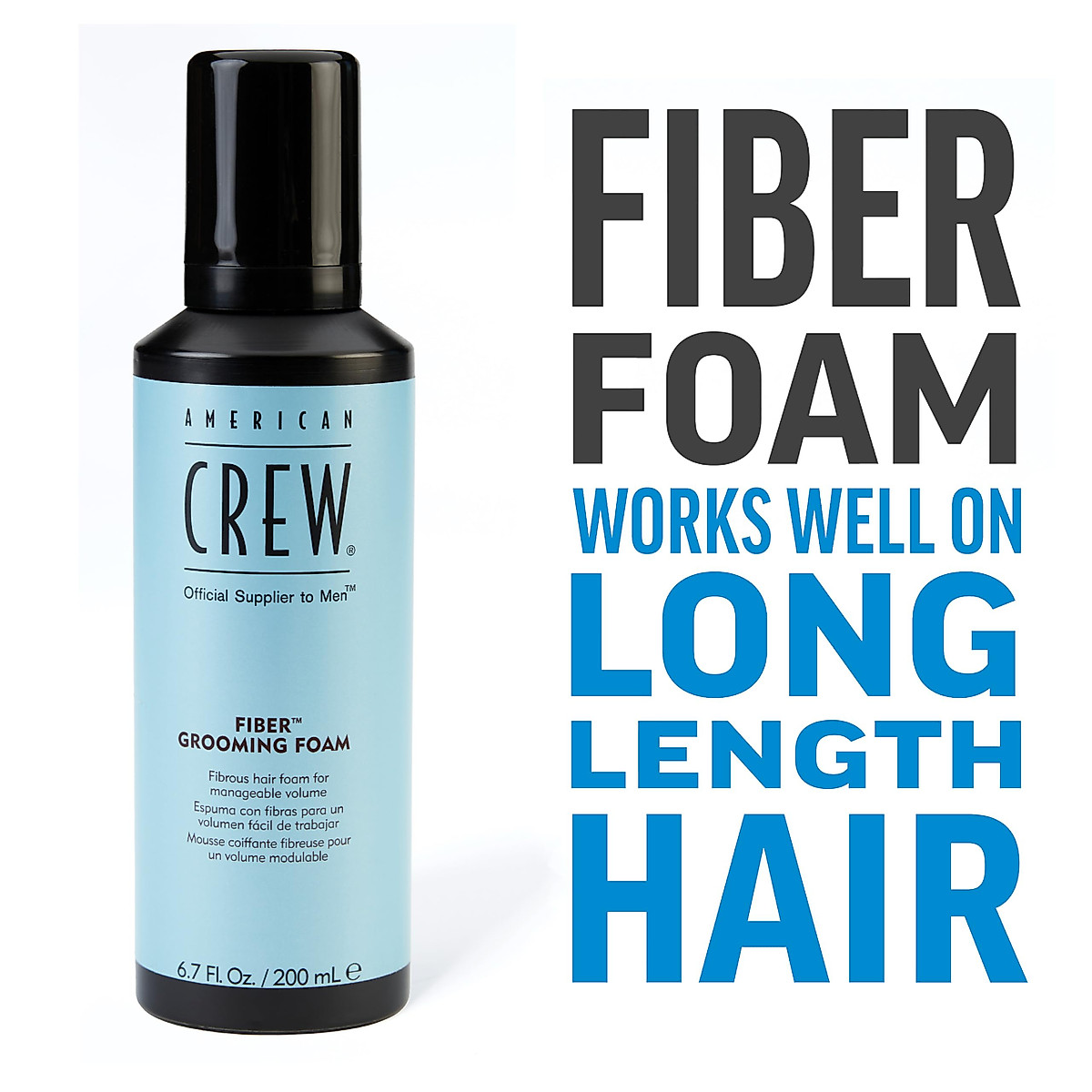 American Crew Men's Hair Fiber Grooming Foam, Like Hair Gel, 6.7 Fl Oz