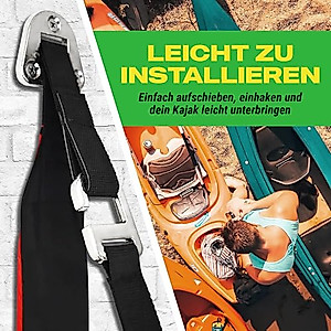 COR Surf Kayak Storage Rack | Premium Adjustable Padded Wall Straps for Kayaks, SUP Paddle Board & Surfboard for Indoor & Outdoor Storage