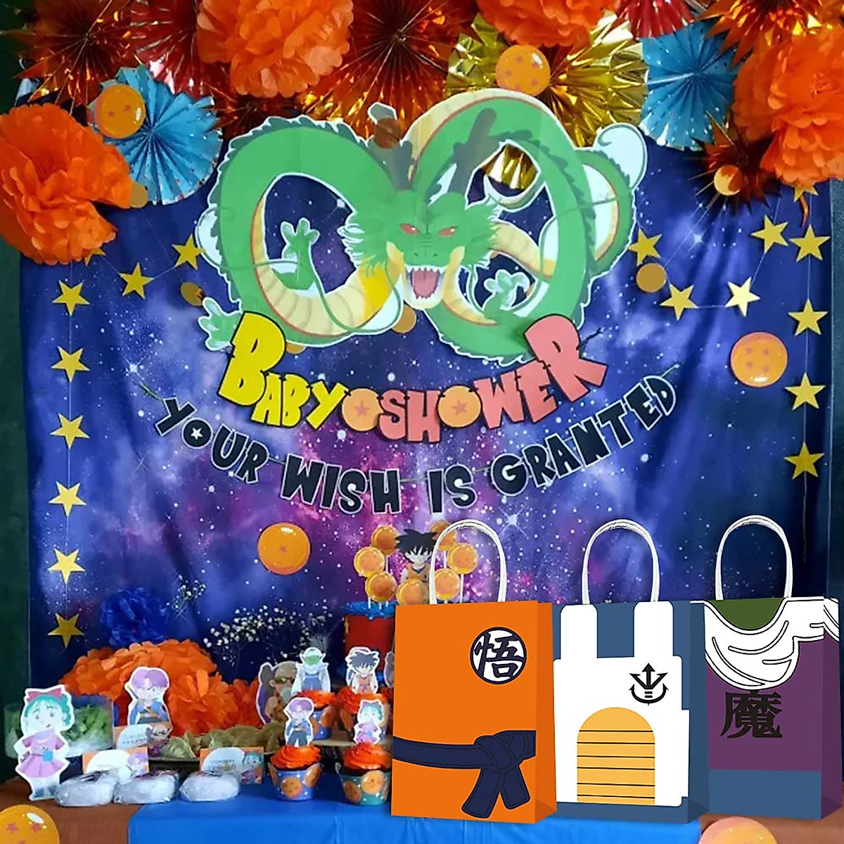 Titiyogo Party Favor Bags 15PCS for Dragon Seven Ball Gift Bags Goodie Bags Dragon Seven Ball Treat Candy Bags for Dragon Seven Ball Themed Birthday Party Supplies Decorations