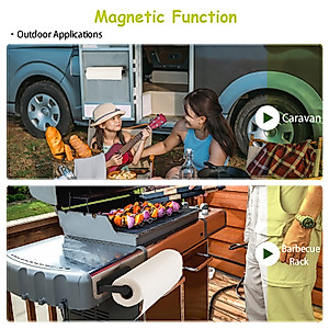 Magnetic Paper Towel Holder, OBODING, 3-in-1 Multifunctional Black Kitchen Paper Towel Holders with Strong Magnetic Backing, for Kitchen, Refrigerator, Grill, Garage, Toolbox, RV (Black)