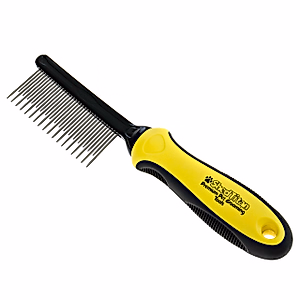 ShedTitan Metal Dog Comb for Matted Hair & Detangler Combs Set - Remove Tangles & Matted Fur - Easy Safe Cat & Dog Combs for Grooming Doodles