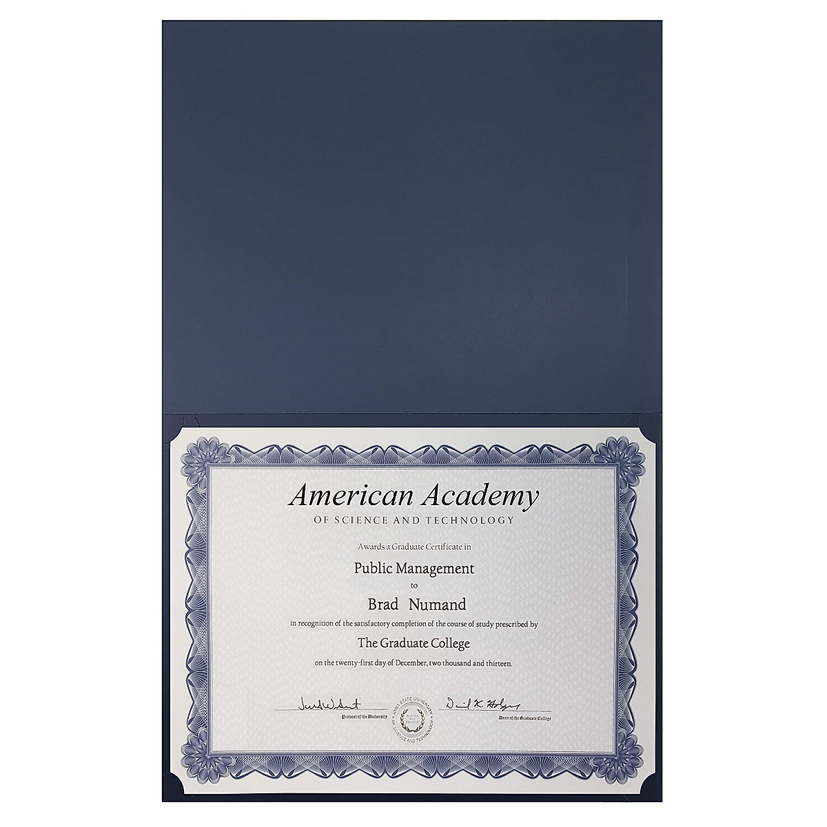 Better Office Products 25 Pack Navy Blue Certificate Holders, Diploma Holders, Document Covers with Gold Foil Border, for Letter Size Paper, 25 Count, Blue