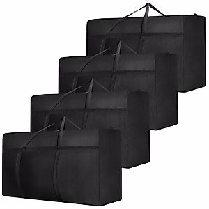 Dntorx 4 Pack 120L Large Storage Bags, Extra Large Moving Bags with Zips for Moving House Storage Clothes Bedding Comforter Quilt Blankets Waterproof Jumbo Storage Bags Moving Totes