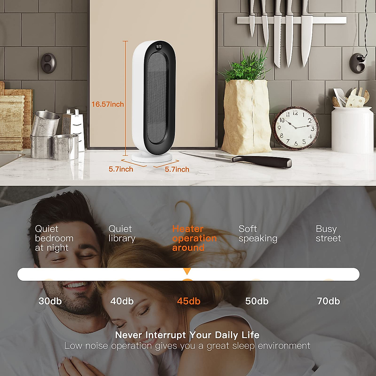 Eigffole Space Heaters for Indoor Use, Portable Electric Heater for Large Room 1500W/700W 3 Mode Switching Fast Heat in 3s Timer Remote Control Ceramic Thermostat Oscillating for Room Office Desk