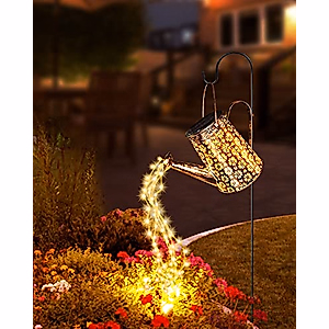 Solar-Outdoor-Lights for Yard, Solar-Watering-Can with Cascading-Lights, Solar-Garden-Lights for Patio-Garden-Decor, Solar-Pathway-Lights Outdoor-Decor For Holiday-Festival- Halloween-Christmas, etc