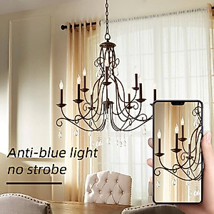 CREATE BRIGHT Edison Light Bulbs E12 Dimmable Candelabra LED Light Bulbs 100W Equivalent，B11 High Brightness Daylight White 5000K，Clear Glass，6 Pack