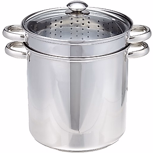 EXCELSTEEL 4 Piece 18/10 Stainless Steel Multi-Cookware Set With Encapsulated Base, 12 Qt