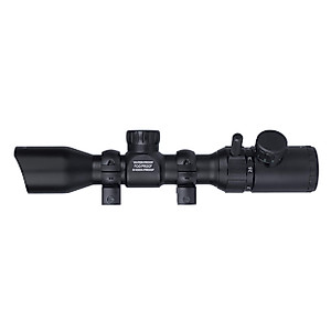 Monstrum 2-7x32 Rifle Scope with Rangefinder Reticle and Medium Profile Scope Rings | Black