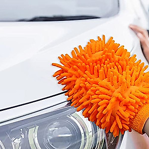 Chihutown 5 Pack Premium Chenille Microfiber Wash Glove, Double Sided Scratch-Free Car Wash Mitt, Soft Car Wash Sponge, Microfiber Wash Mitt for Car Cleaning