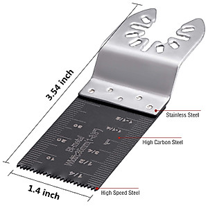 Ettonsun 20Pcs Bi Metal Oscillating Multitool Saw Blades Metal Wood Universal Multi Purpose Tool Blades for Dewalt Fein Multimaster Bosch Dremel Rockwell Ryobi Porter Cable Black&Decker Craftsman etc.