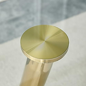 VENBER Rectangle Glass Dining Table with Gold Legs, 63" Modern Transparent Tempered Glass Desktop,End Tables Center Table for Living Room,Dining Room, Tea (Gold)