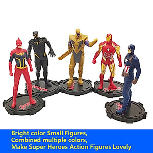 4inch Superhero Figure Set-10pcs Super Hero Adventures Ultimate Toddler Toys Small Action Figurines Cake Decoration Kids Gifts Collectible Figures (Exclusive Amazon)