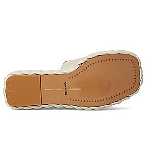 Dolce Vita Women's Elene Wedge Sandal, Ivory Leather, 9