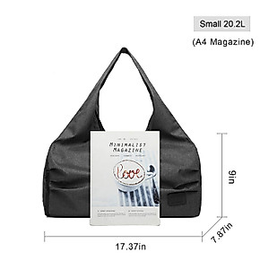 Y.U.M.C. Travel Yoga Gym Bag for Women, Carrying Workout Gear, Makeup, and Accessories, Shoe Compartment and Wet Dry Storage Pockets(Large,Black)