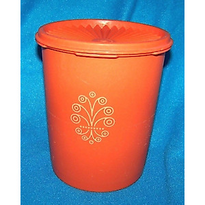 Vintage Tupperware (8 Cup) Orange Servalier Canister Storage Container #809