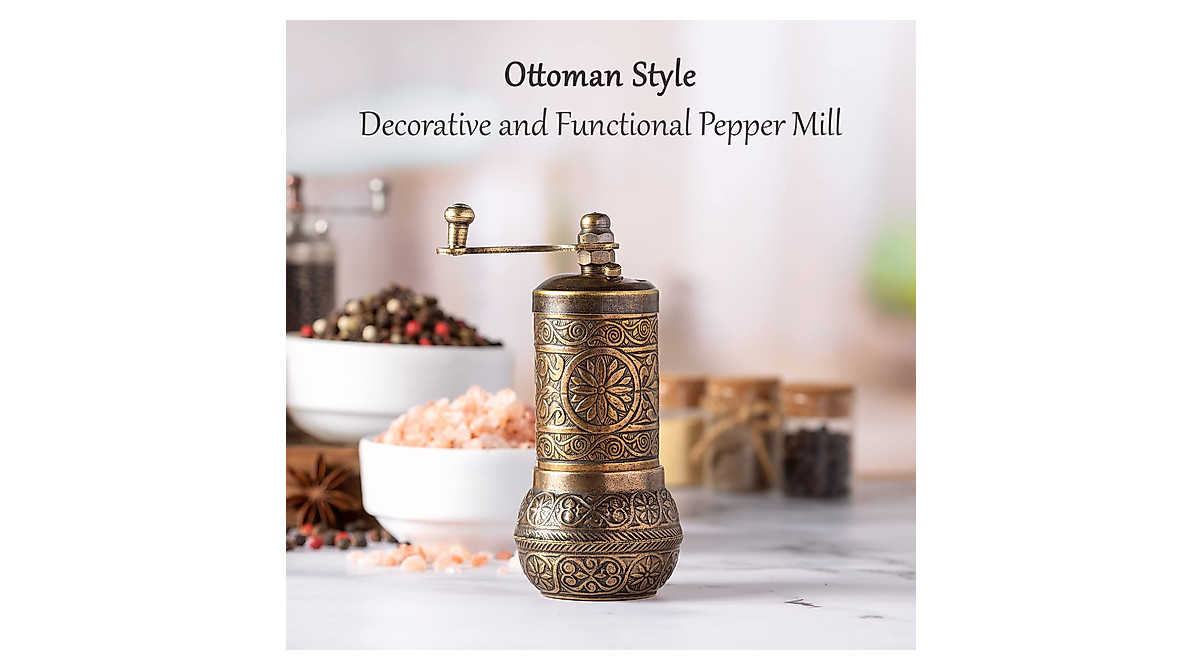 Decorative Black Pepper Grinder - Vintage Spice Mill