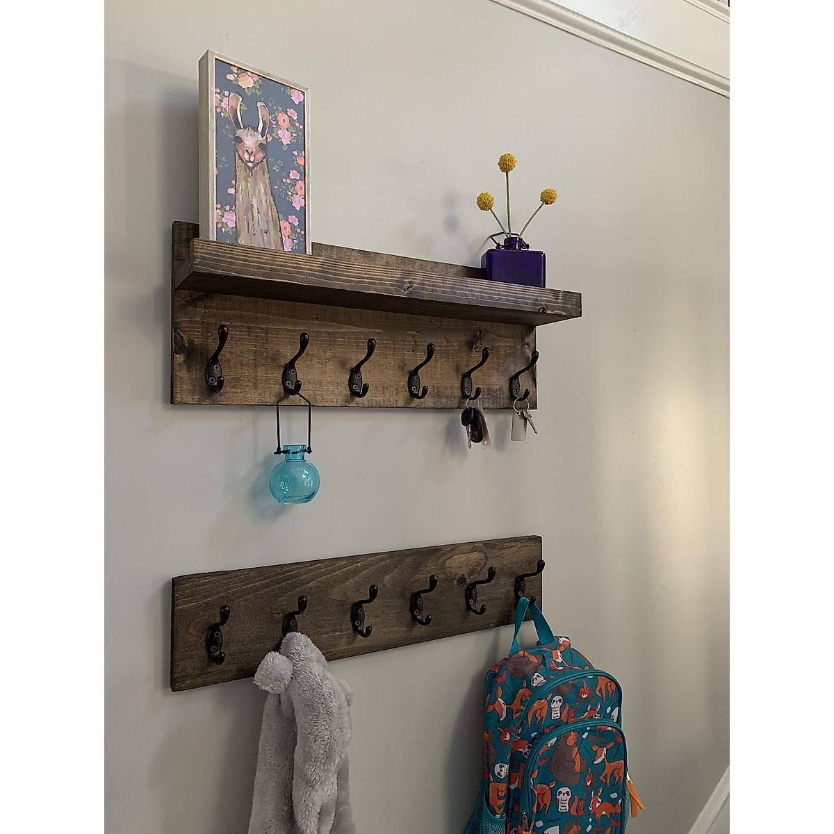 Coat Rack, Coat Hooks, Entryway Organizer Wall Mounted