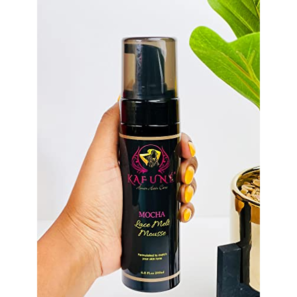 Kafune Tint Melting Mousse – Concealer for Lace Wigs, Hair Wigs, Toupees and Hair Pieces – Natural Finishing Edge Control – Melt and Form Hair – Quick Drying – 6.8 Fl oz – Mocha Medium Brown