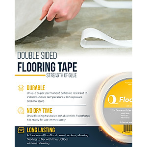 FloorBond Double-Sided Tape for Installing Flexible Flooring (Vinyl, Carpet, Gym Flooring, Artificial Grass)