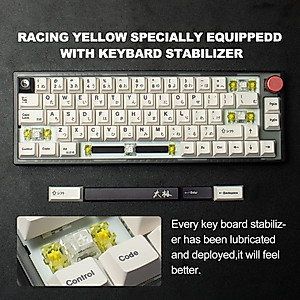 VN66 RGB Mechanical Keyboard 66keys Programmable Hot-Swappable Gaming Keyboard with Yellow Switch Support Bluetooth/Wired/2.4Ghz Tri-Mode (Yellow Switch, Black)
