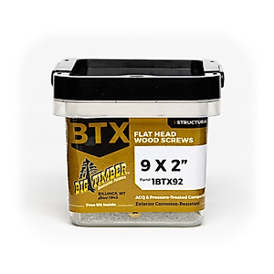 Big Timber 1BTX92 Wood Screws 9x2" Inch T-25-Drive Bit Bronze Star Flat Head (118 Per Box)