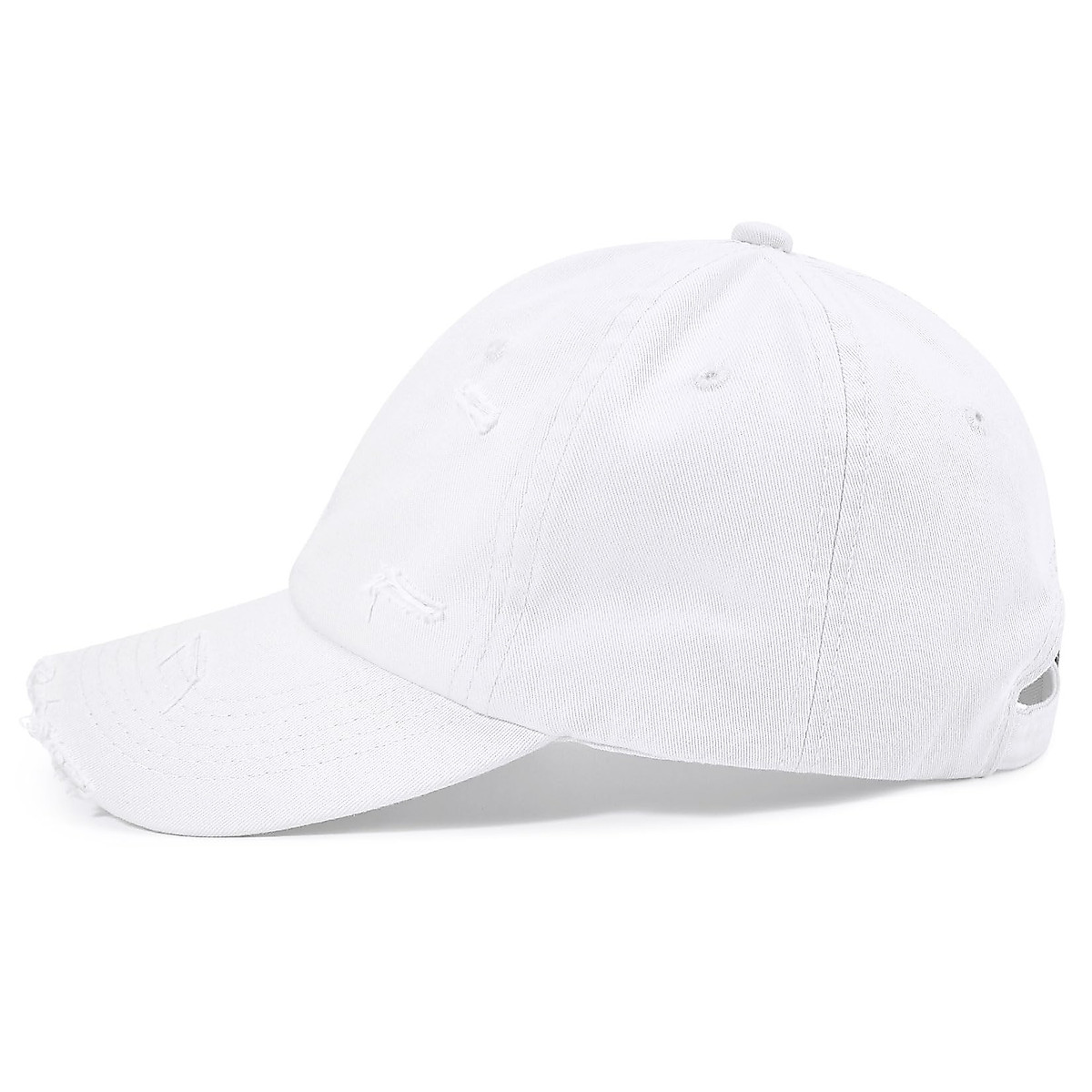 Unisex Vintage Washed Baseball-Cap Twill Adjustable Dad Hat Womens Cotton Low Profile Baseball Cap Unconstructed White Style One Size