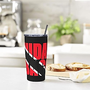 VKKOEWL Trinidad and Tobago Flag Stainless Steel Insulated Tumbler 20 Oz Travel Water Bottle Coffee Mug Drink Cup With Lid Straw