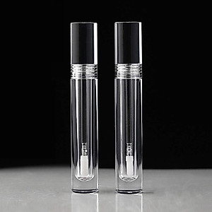Lip Gloss Tubes with Wand Empty, 10 Pack 5ml Transparent Lip Gloss Containers, Clear Crystal Lip Gloss Tubes with Rubber Stoppers for DIY Lip Gloss