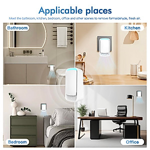 Plug In Air Ionizers - Negative Ion Technology Air Purifier - Quiet Operation Air Freshener for Home, Bedroom, Office, Garage Room - Portable Air Purifiers Odor,Pets Smell - Air Cleaner White (4 Pack）