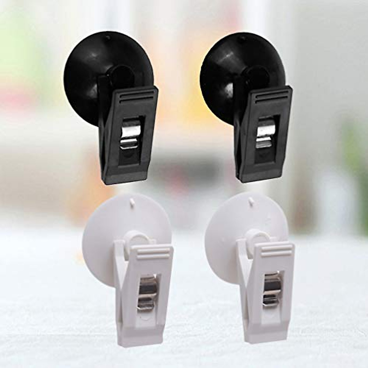 Wakauto 4PCS Suction Cup Clips Plastic Advertising Pop Display Cards Holder Curtain Clamp Storage for Car Auto