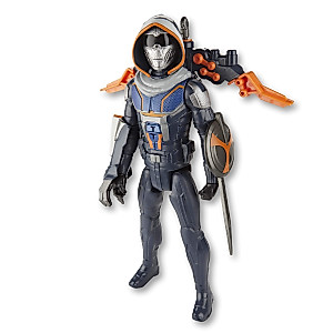 Marvel Black Widow Titan Hero Series Blast Gear Taskmaster Action Figure, 12-Inch Toy, with Launcher and Projectiles, Ages 4 and Up