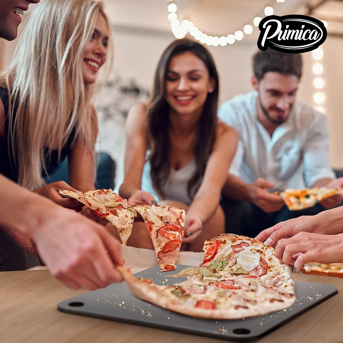 Primica Pizza Steel for Oven - Durable Steel as Alternative to Pizza Stone - High Quality Steel for BBQ Grill and Bakings (13.6” x 13.6”)