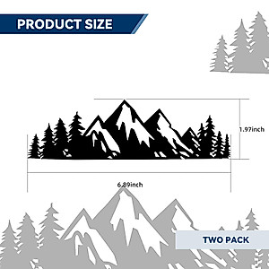 QUICTO 2 PCS Vinyl Car Snowy Mountain Tree Sticker, Car Body Mountain Range Graphic Logo Sticker, for SUV Truck Off-Road Vehicle, Universal Car Sticker Accessories