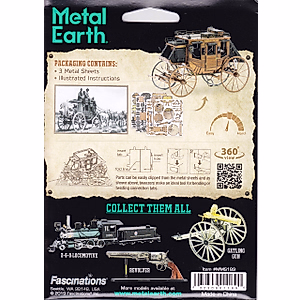 Fascinations Metal Earth Wild West Stagecoach 3D Metal Model Kit