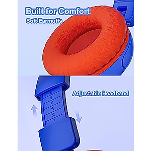 ZIUMIER Kids Headphones Wired, Headphones for Kids with Microphone for Boys Girls, 85dB/ 94dB Volume Limited, Foldable Toddler Headphones for School Airplane Travel,iPad, Fire Tablet, Kindle