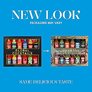 Thoughtfully Cocktails, Global Cocktail Mixer Set, Vegan and Vegetarian, Flavors Margarita, Moscow Mule and More, Set of 12 (Contains NO Alcohol)