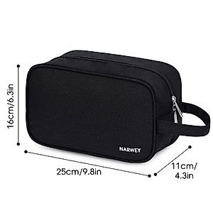 Narwey Toiletry Bag for Men Travel Toiletry Organizer Traveling Dopp Kit Shaving Bag for Toiletries Accessories (Black)